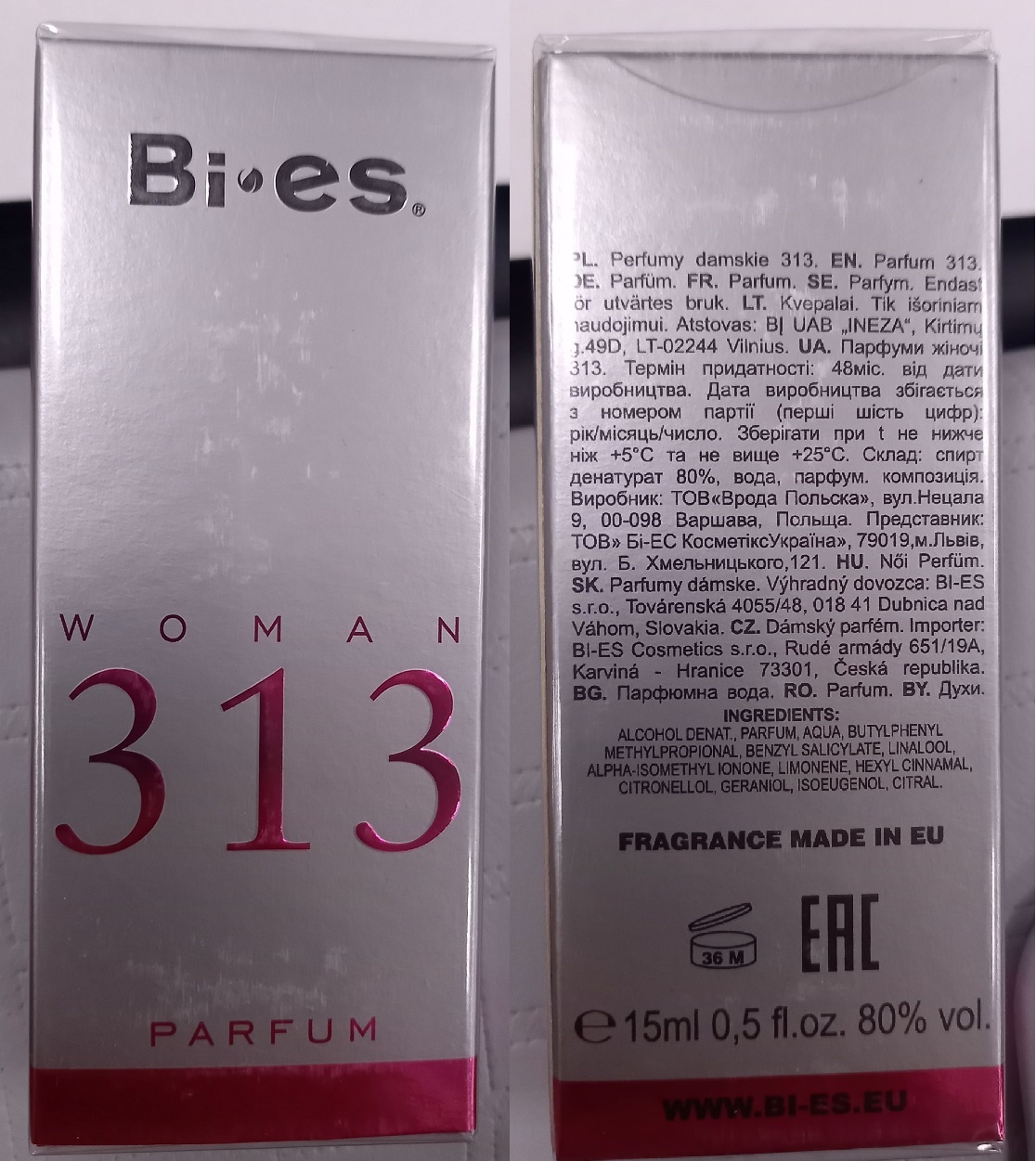 Stanovení nebezpečného výrobku: Bi•es® WOMAN 313 PARFUM – Ministerstvo ...