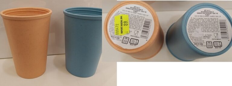 Stanovení nebezpečného výrobku: BAMBOO FIBRE CUP, BICCHIERE IN FIBRA DI BAMBOO CON COPERCHIO ...